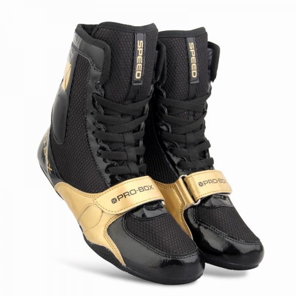 SPEED BOOTS SENIOR BLACK-GOLD *NEW*– Pro-Box