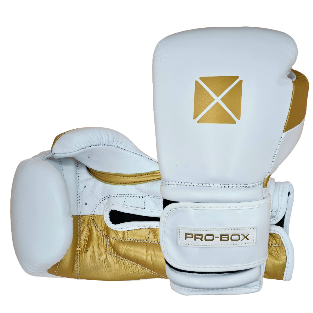 PRO SPAR LEATHER GLOVES WHITE GOLD *new*– Pro-Box